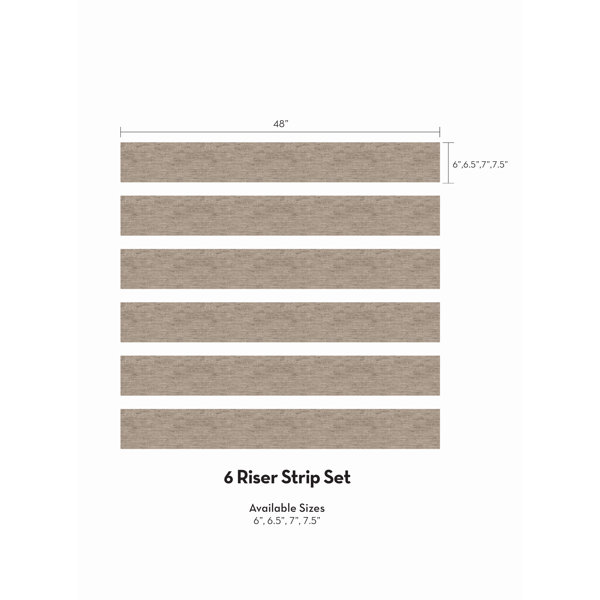 Latitude Run® Jven Canvas Look Peel and Stick Stair Riser Strips Wall Decal | Wayfair